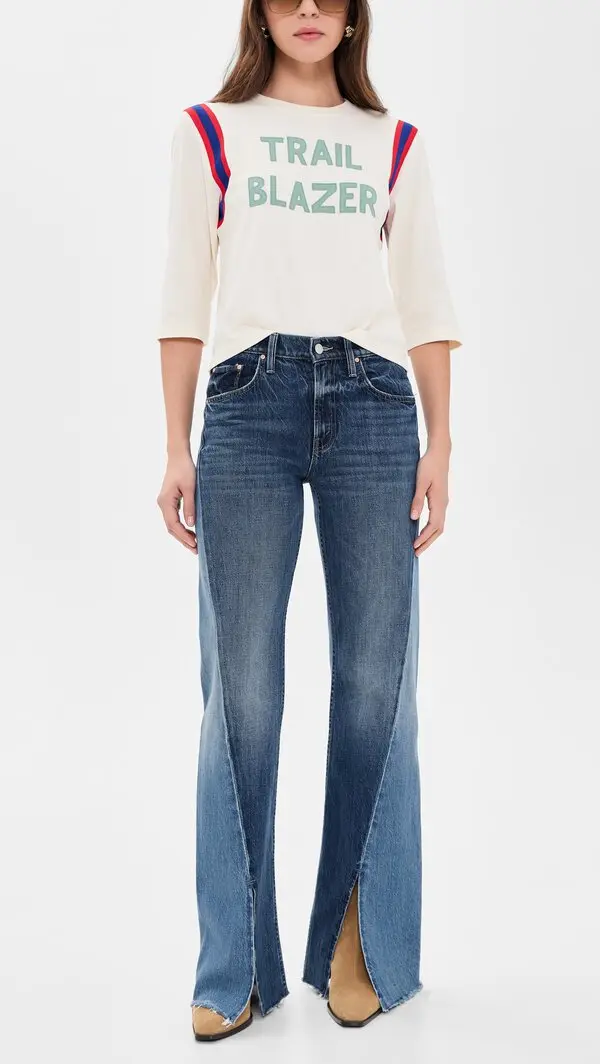 MOTHER Bookie Slit Twist Heel Fray Jeans