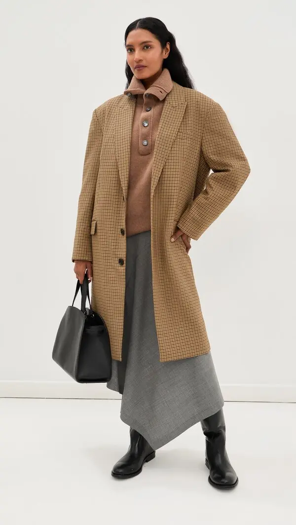 AMI Paris High Buttoned Collar Sweater