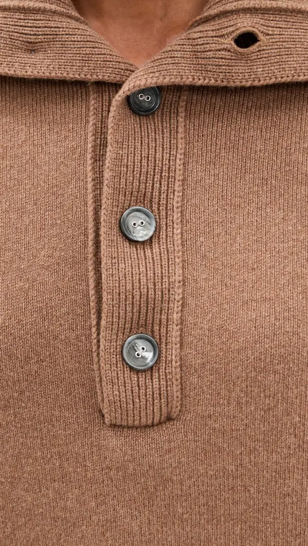 AMI Paris High Buttoned Collar Sweater