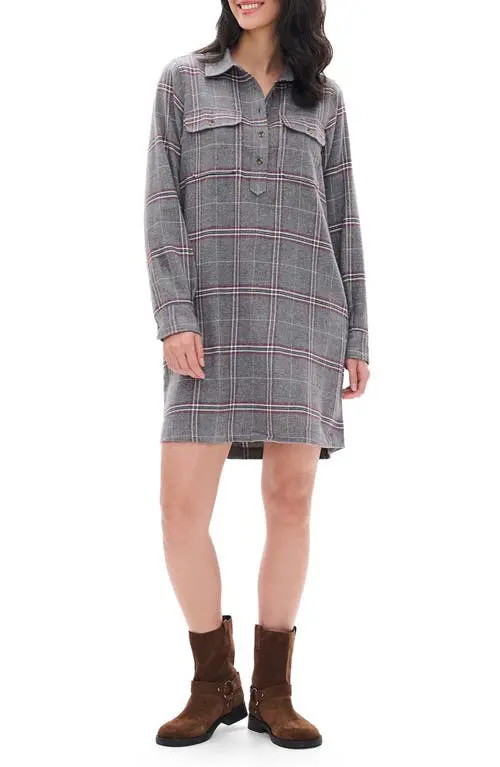 HATLEY Popover Flannel Dress - Charcoal