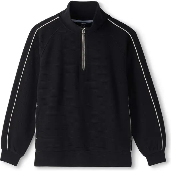 HATLEY Quarter-zip Cotton Pullover - Caviar