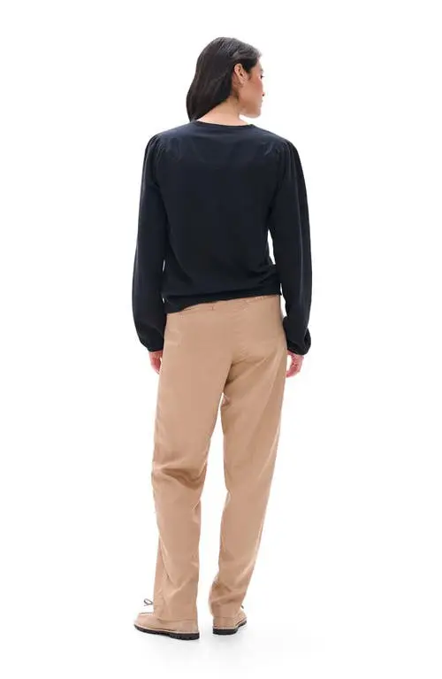 HATLEY Cotton Jersey V-neck Top
