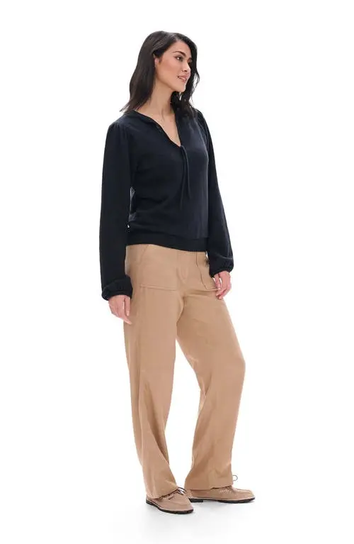 HATLEY Cotton Jersey V-neck Top