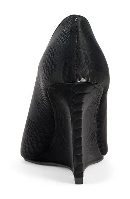 AZALEA WANG Nicoleta Snakeskin Embossed Wedge Pump