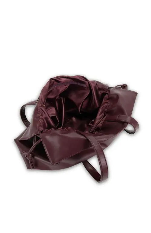 CAMPO MARZIO ROMA 1933 Sugar Shoulder Bag With Functional Drawstring Closure - Plum