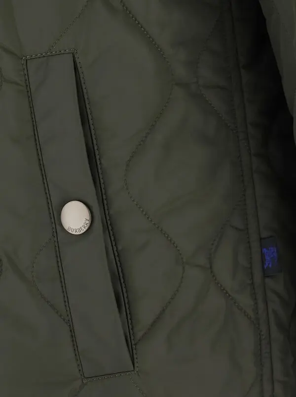 Burberry Reversible Jacket With Diamond Stitching In Green