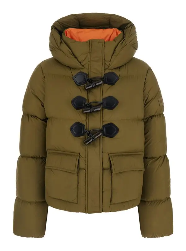 GANNI Puffer Green With Quilted Details In Tech Fabric