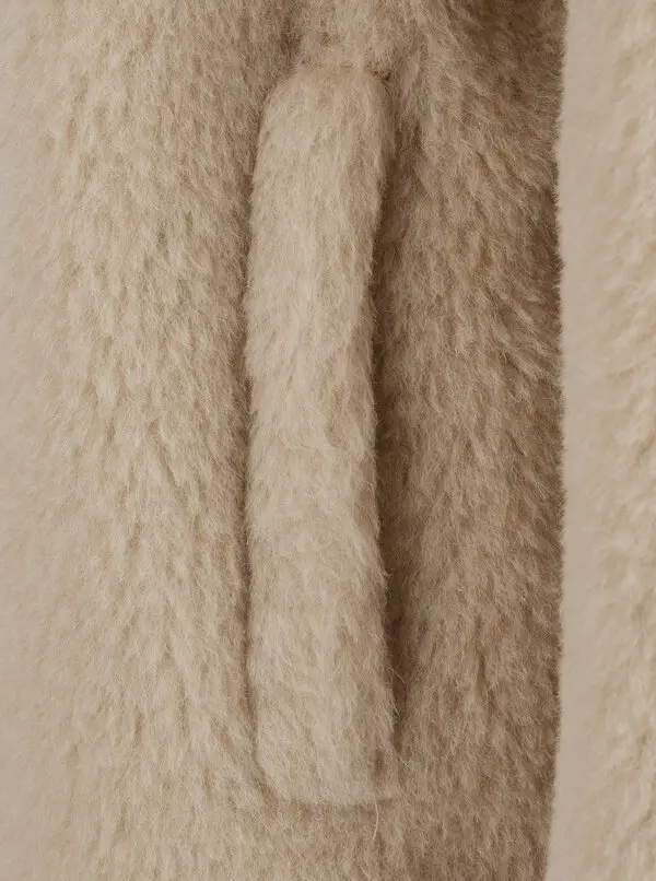 Max Mara Spadino' Beige Coat With Fixed Hood And Zip Closure In Alpaca And Wool Blend For - Multicolor