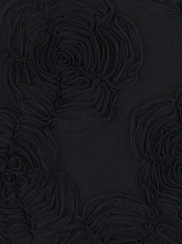ROTATE BY BIRGER CHRISTENSEN Flower Mesh Ls Mini Dress With Polyester Details And Black Color For