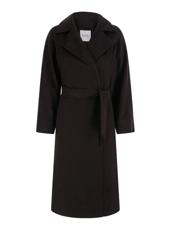 Max Mara Manuela' Brown Coat With Wide Notched Revers And Waist Belt In Wool For - Multicolor
