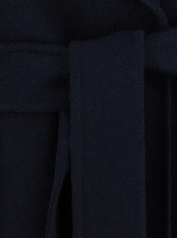 Max Mara S 'poldo' Blue Double-breasted Coat With Notched Revers And Front Belt In Wool For - Multicolor