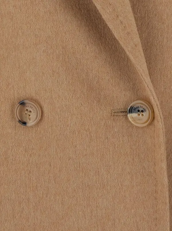Max Mara Olimpia' Beige Double-breasted Jacket With Peak Revers In Wool For