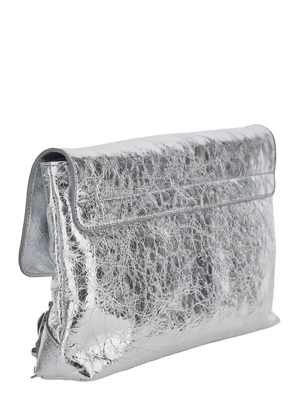 Balenciaga Le City Clutch Metallized Arena Lamb