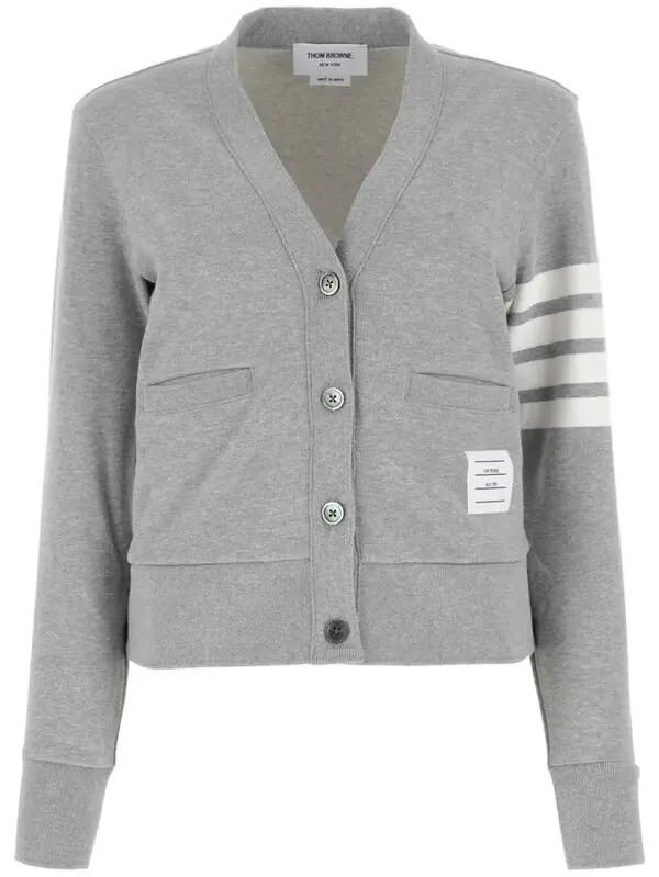 Thom Browne Striped Cardigan - Gray