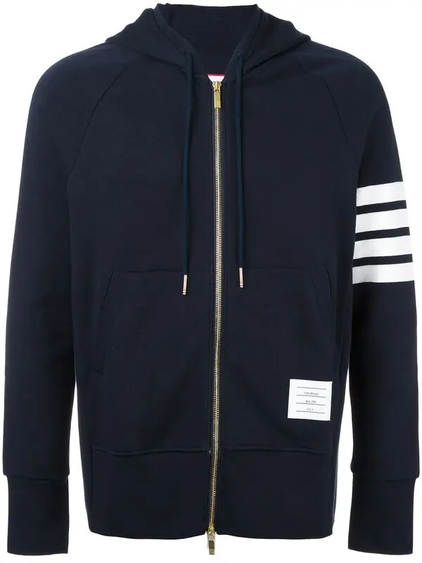 Thom Browne Sweatshirt With 4-stripe Detail - Blue