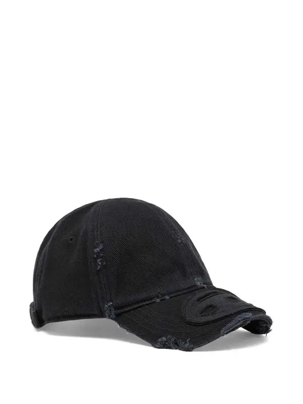 DIESEL® Distressed-effect Cotton Twill Hat - Black