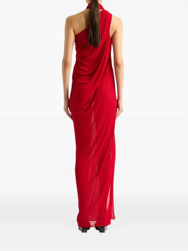 Balmain Draped Jersey Maxi Dress - Red