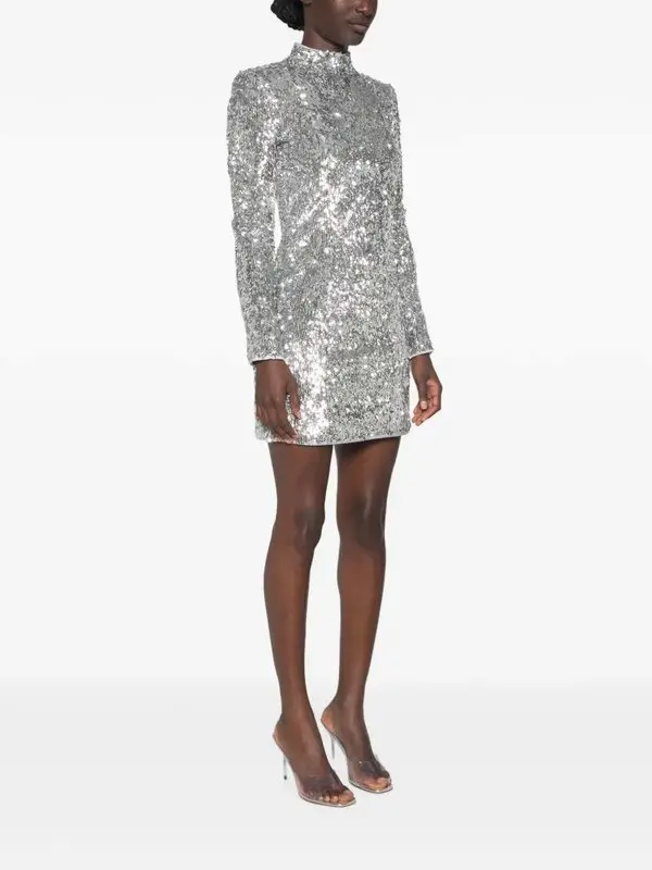 Balmain Sequin-embellished High-neck Mini Dress