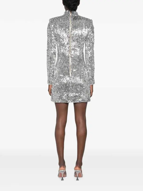 Balmain Sequin-embellished High-neck Mini Dress