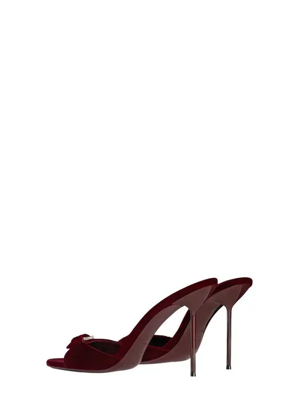Paris Texas Velvet Mules With Jewel Buckle