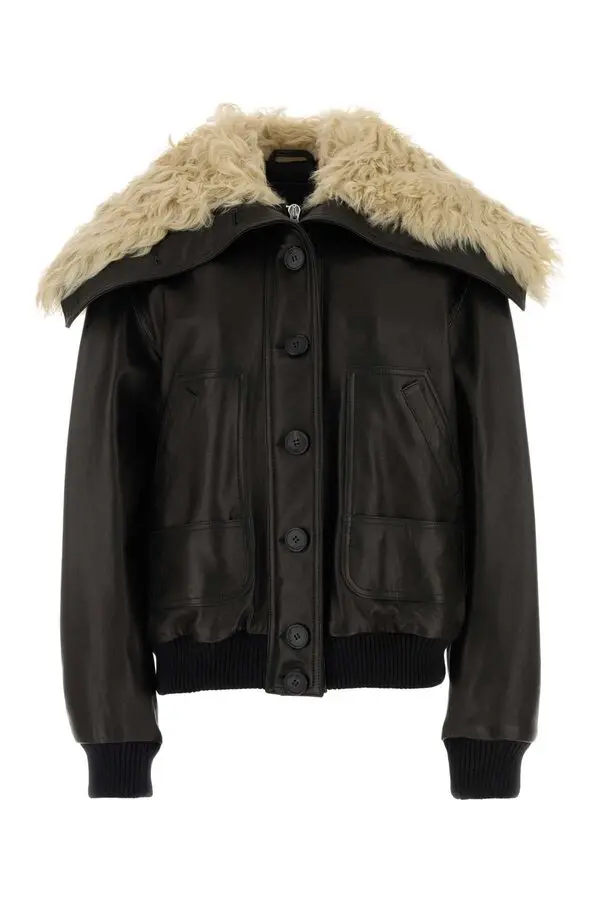 Attico Dark Leather Jacket