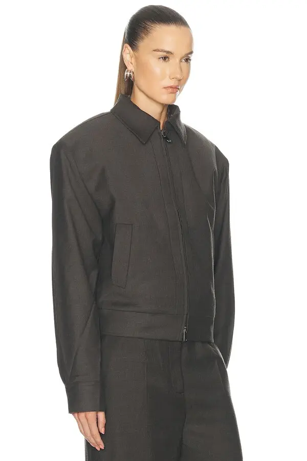 EAVES Dima Bomber Jacket In Brown