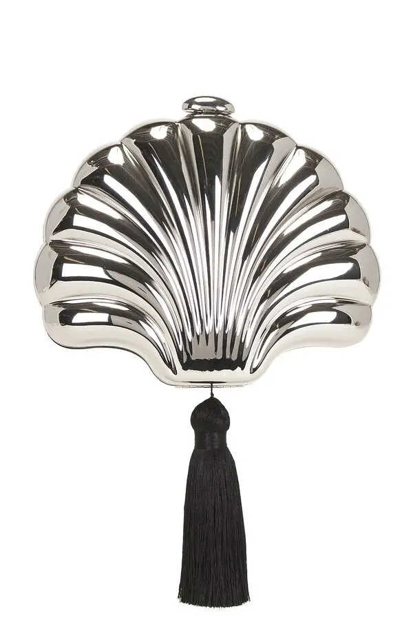 SIMONMILLER Metal Concha Clutch In Metallic