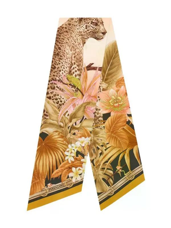 FERRAGAMO Felines Print Bandeau - Neutrals