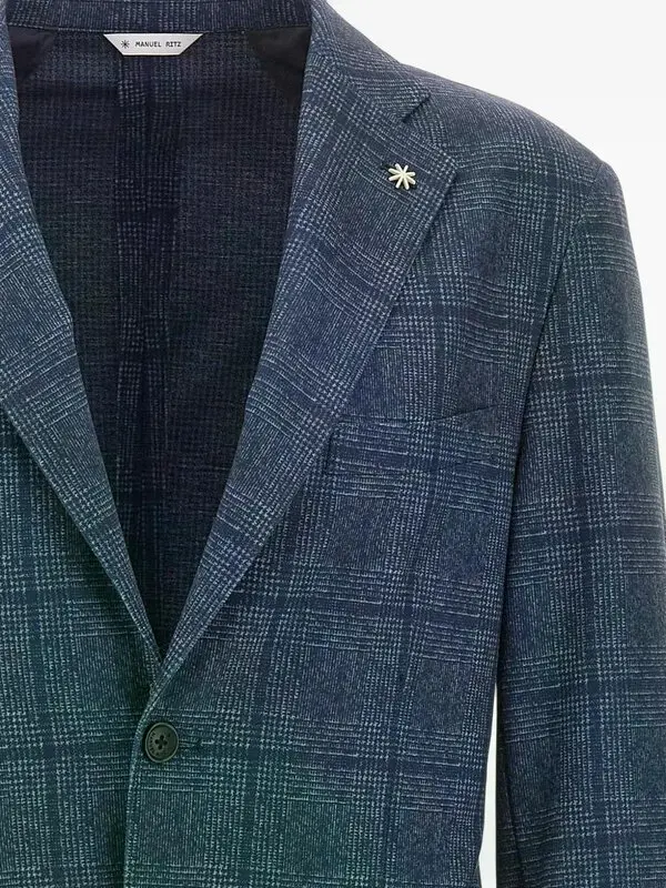 MANUEL RITZ Micro-check Single-breasted Blazer