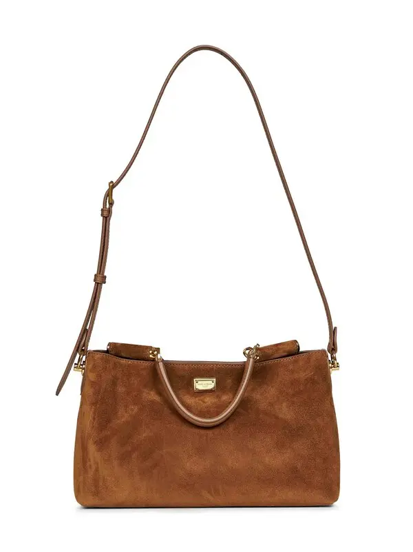 Dolce & Gabbana Camel Vittoria Medium Handbag With Shoulder Strap - Multicolor
