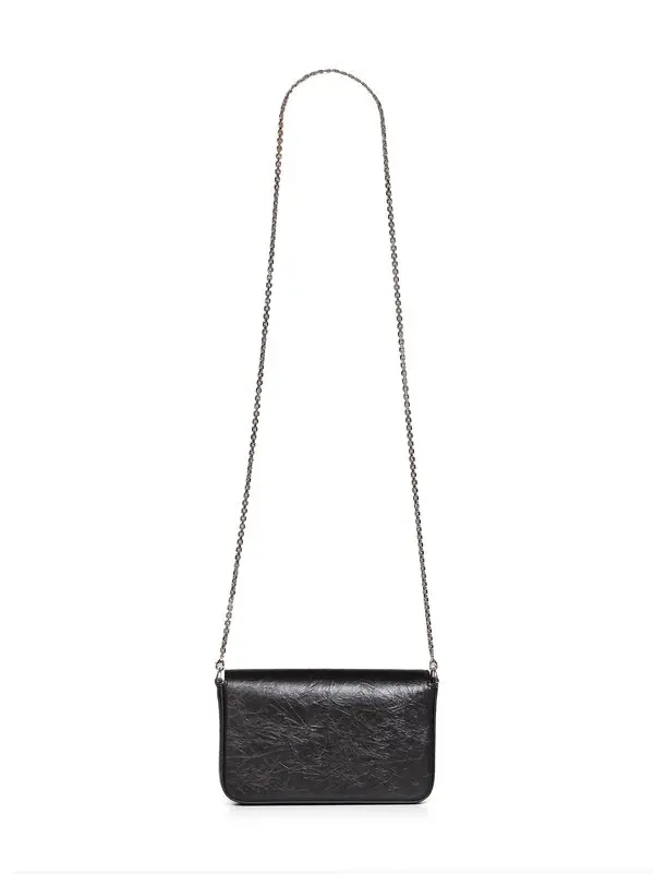 Fendi Black Wallet On Chain Tube Compact Wallet On Chain