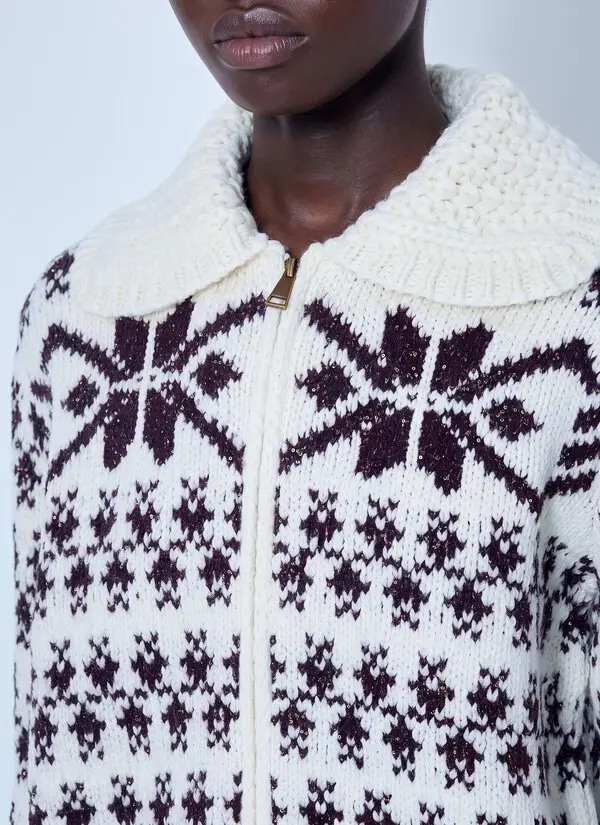 Moncler Fair Isle Zip Cardigan
