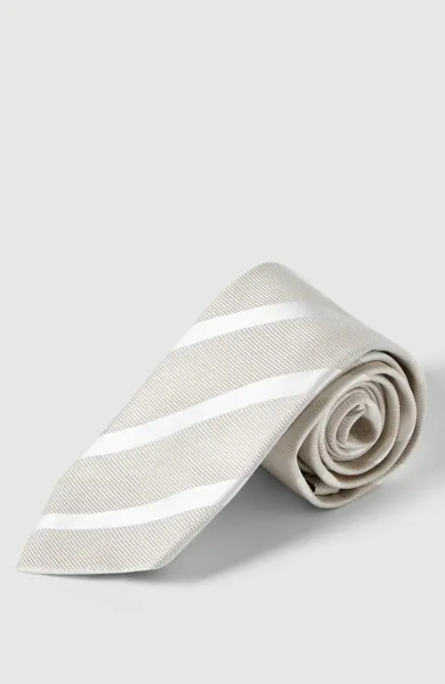 Brunello Cucinelli Silk Diagonal Tie With Regimental Stripe