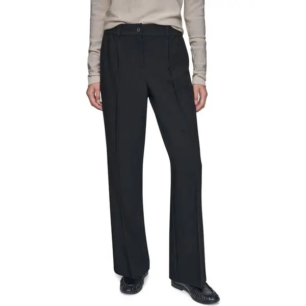 Dkny Pleated Wide Leg Pants - Black