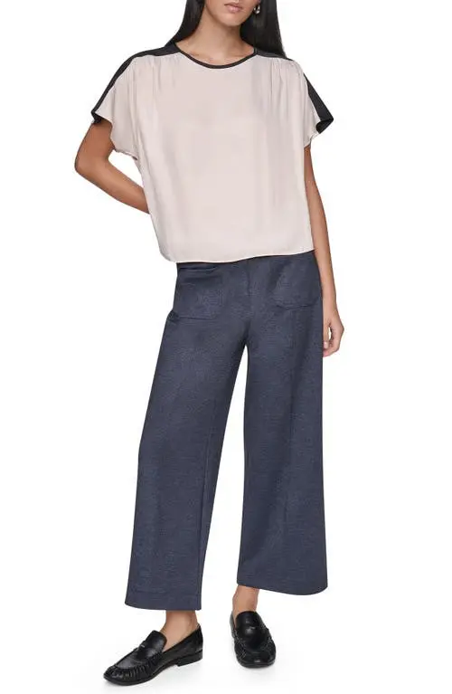 Dkny Colorblock Satin Top