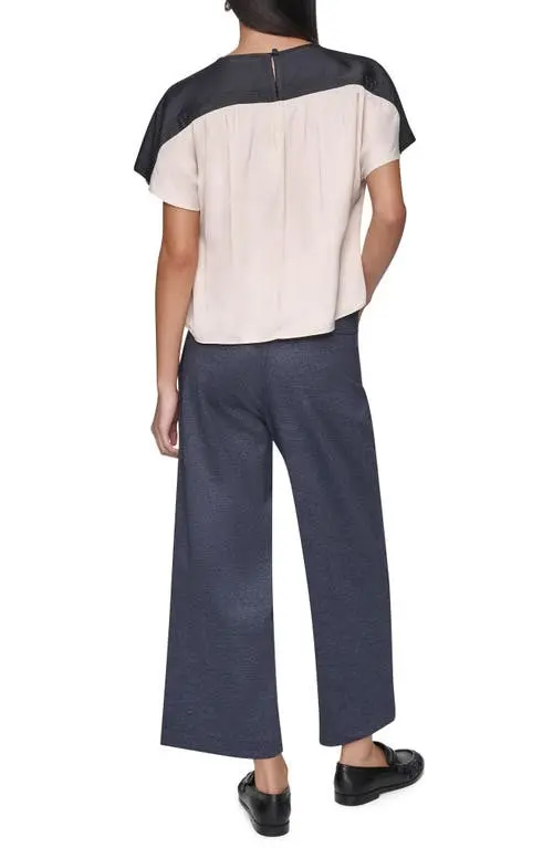 Dkny Colorblock Satin Top