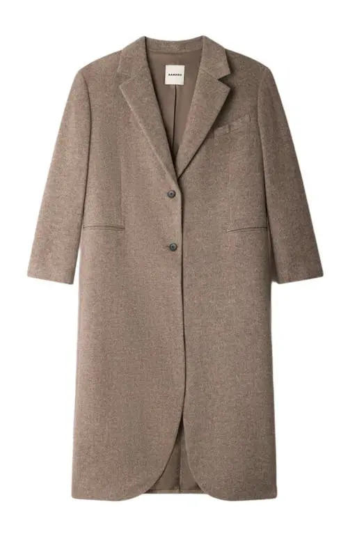 Sandro Long Double-faced Wool Coat