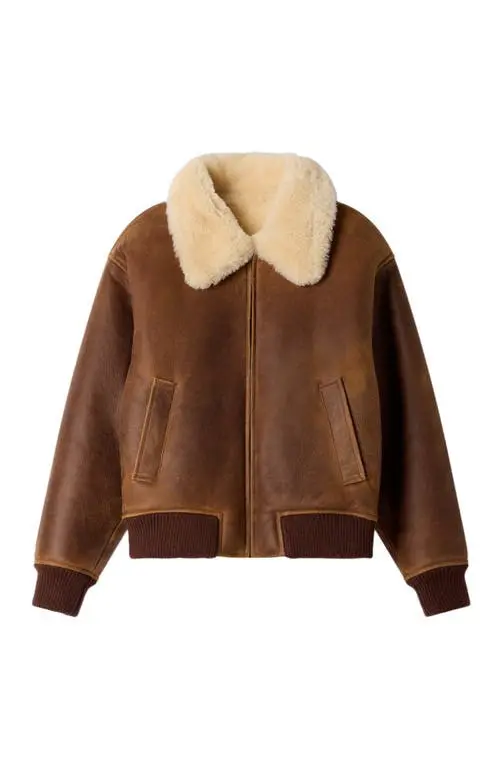 Sandro Zipped Shearling Jacket