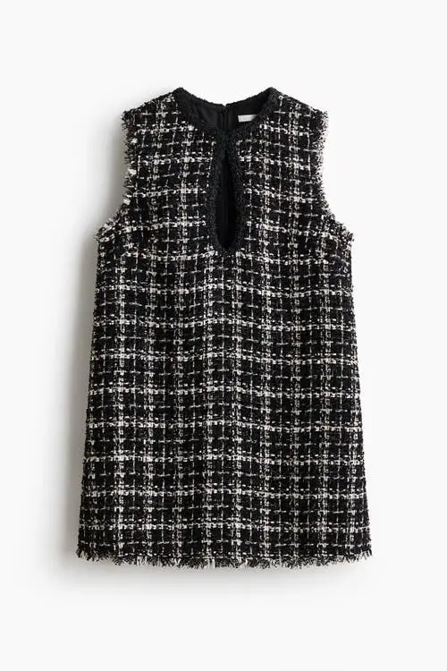 H&M Bouclé-knit Keyhole Dress