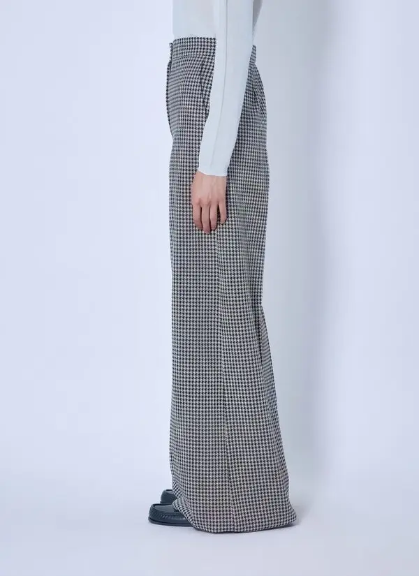 Max Mara Houndstooth Wide-leg Trousers