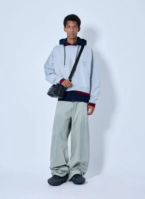 Balenciaga Layered Hoodie With Embroidered Logo