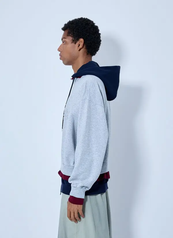 Balenciaga Layered Hoodie With Embroidered Logo