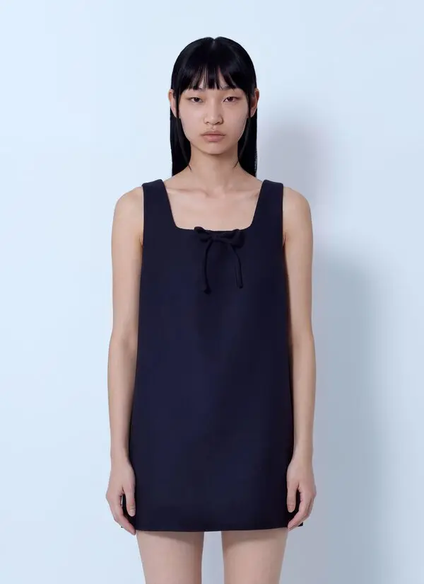 Miu Miu Sleeveless Mini Dress With Bow Detail