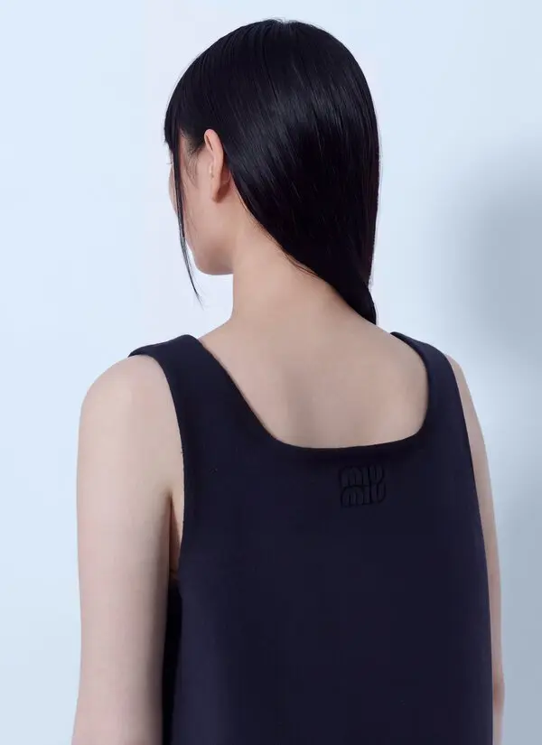 Miu Miu Sleeveless Mini Dress With Bow Detail