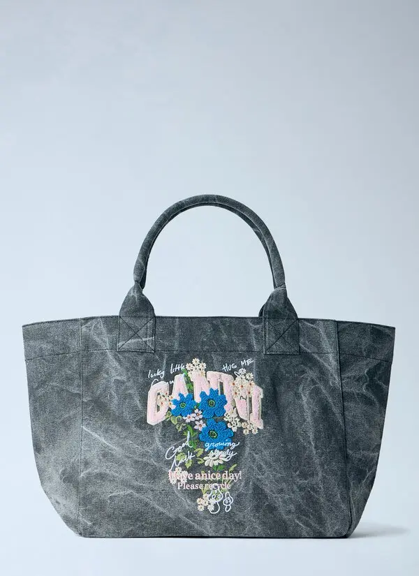 GANNI Medium Trapeze Shopping Bag - Gray