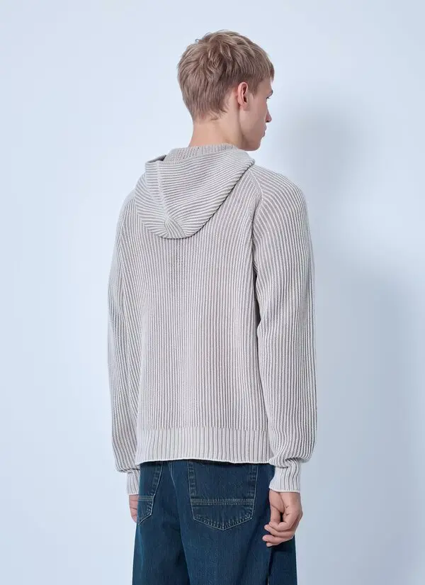 Stone Island Ribbed Knit Hoodie