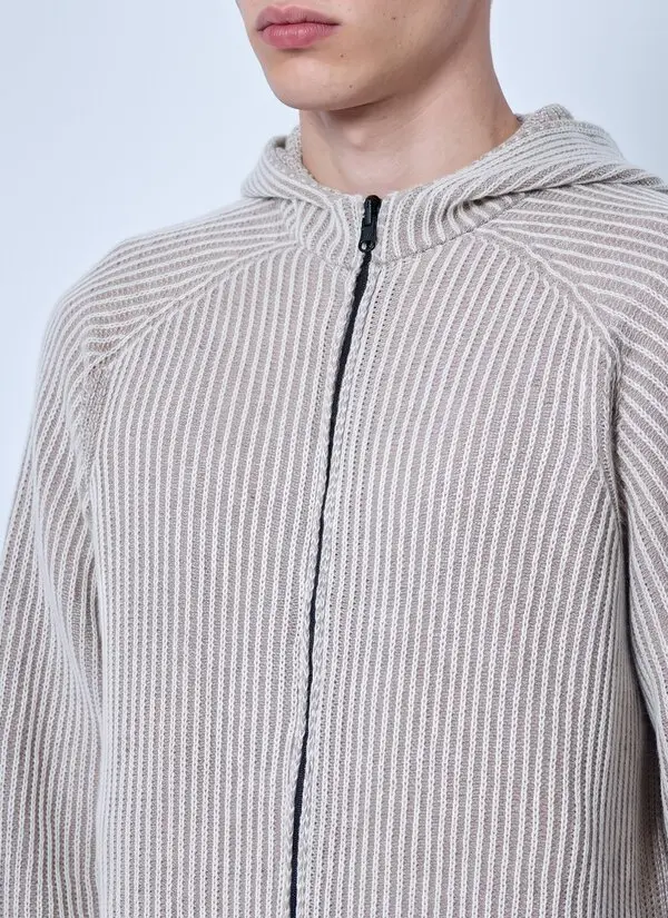 Stone Island Ribbed Knit Hoodie