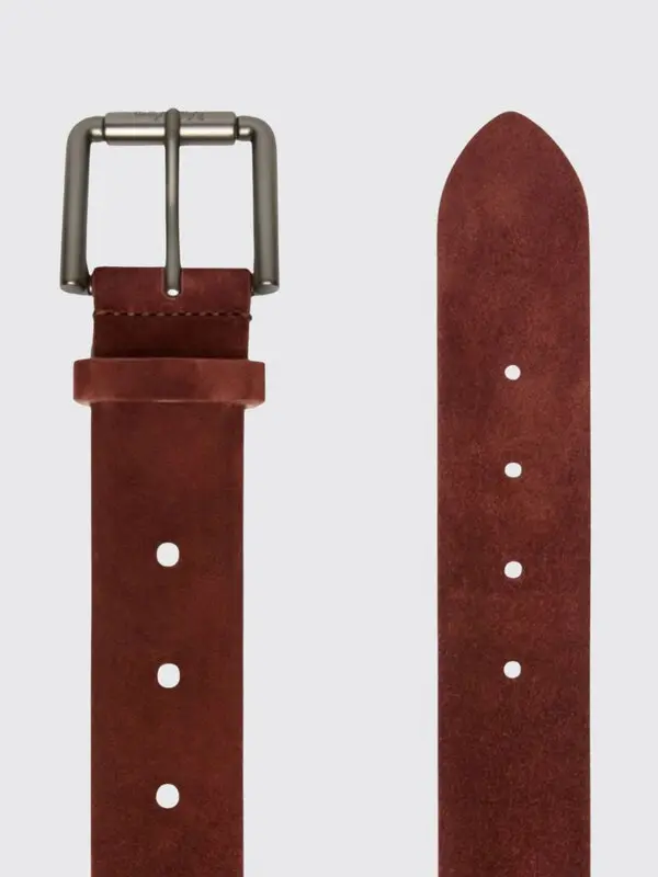 Max Mara Adjustable Suede Leather Belt With Double Buckle