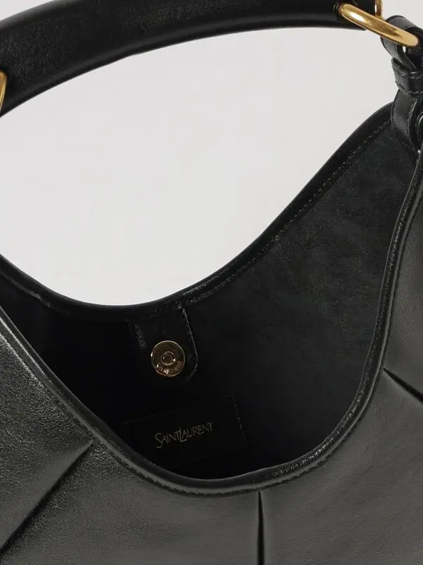 Saint Laurent Mombasa Small Calfskin Leather Hobo Bag With Flat Handle