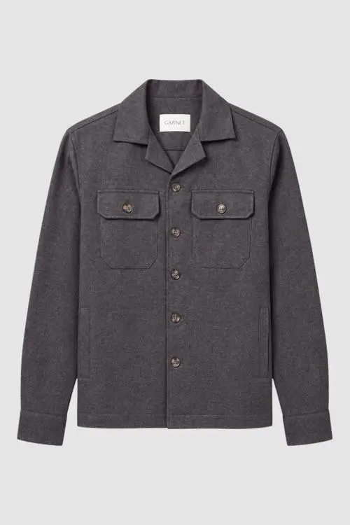 GARNET Regular-fit Camp Collar Overshirt Jacket